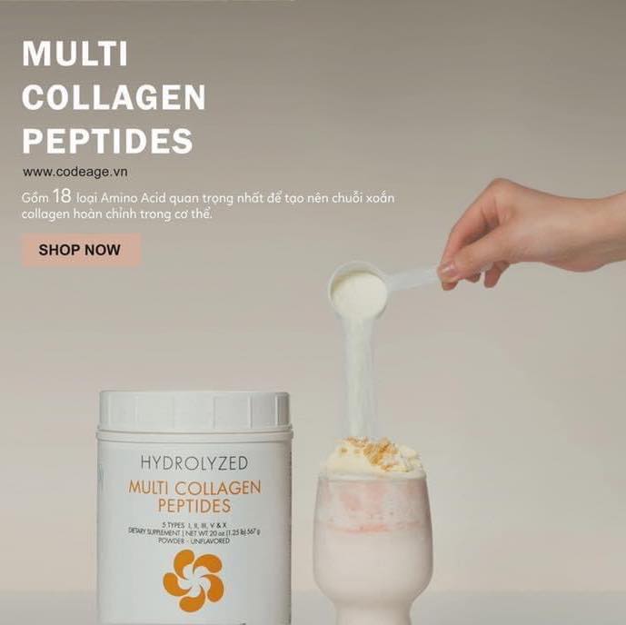 Bột Collagen CodeAge Multi Collagen Peptides Powder Trẻ Hóa Làn Da, Chống Lão Hóa 567grBột ...