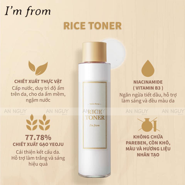 Nước Hoa Hồng I'm From Rice Toner Chiết Xuất Gạo Dưỡng Trắng 150mlNước ...
