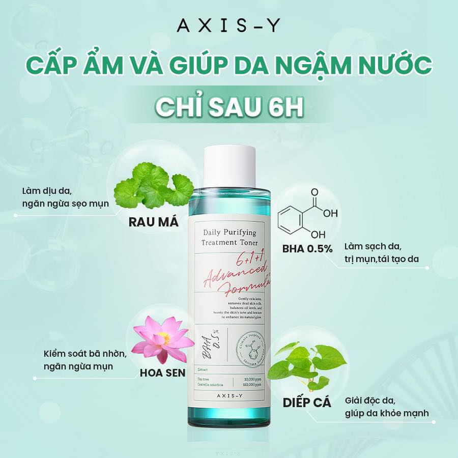 Nước Hoa Hồng Axis-Y Daily Purifying Treatment Toner Làm Dịu Da 200mlNước Hoa Hồng AXIS-Y Daily ...