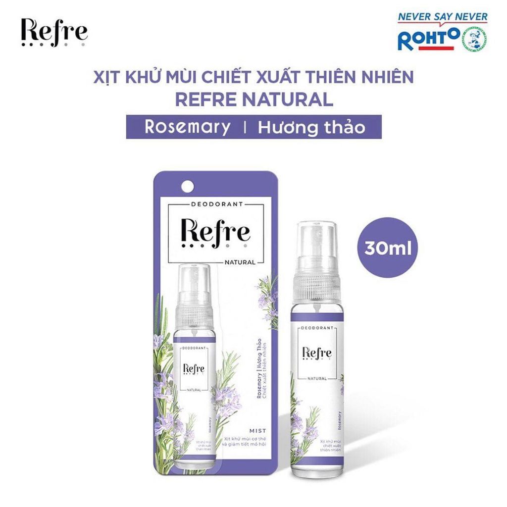 Xịt Khử Mùi Refre Natural Deodorant Mist 30mlXịt Khử Mùi Refre Natural ...