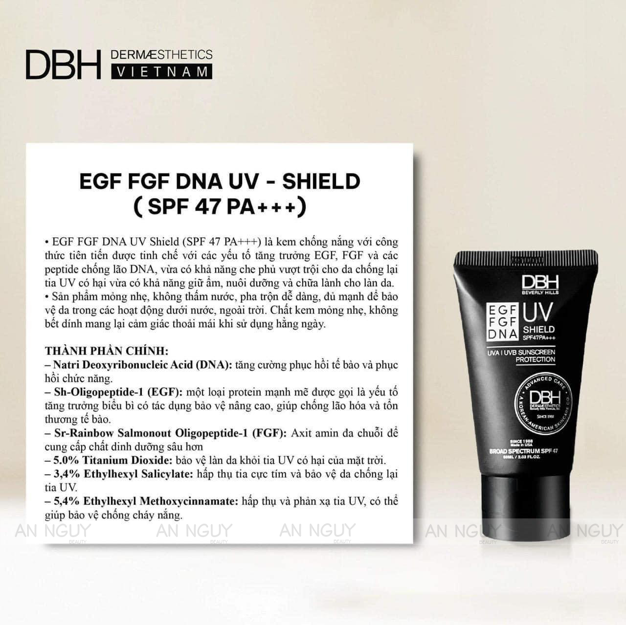 Kem Chống Nắng DBH EGF-FGF-DNA UV Shield SPF47+ PA+++ (Mẫu Mới) 60mlKem Chống Nắng DBH EGF-FGF ...