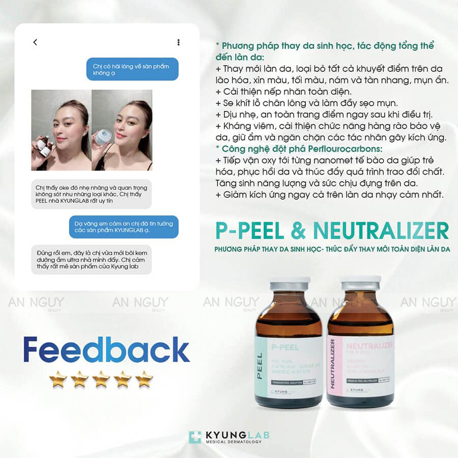 Combo Peel Da Kyung Lab P - Peel + Neutralizer Giúp Thay Da Sinh Học 30ml x 2Combo Peel Da Kyung ...