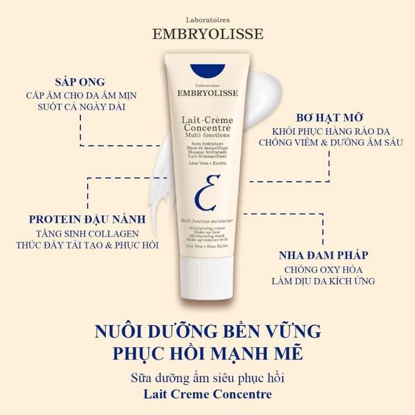 Kem Dưỡng Ẩm Embryolisse Lait Creme Concentre Phục Hồi Da (Mẫu Mới)Kem Dưỡng Ẩm Embryolisse Lait ...