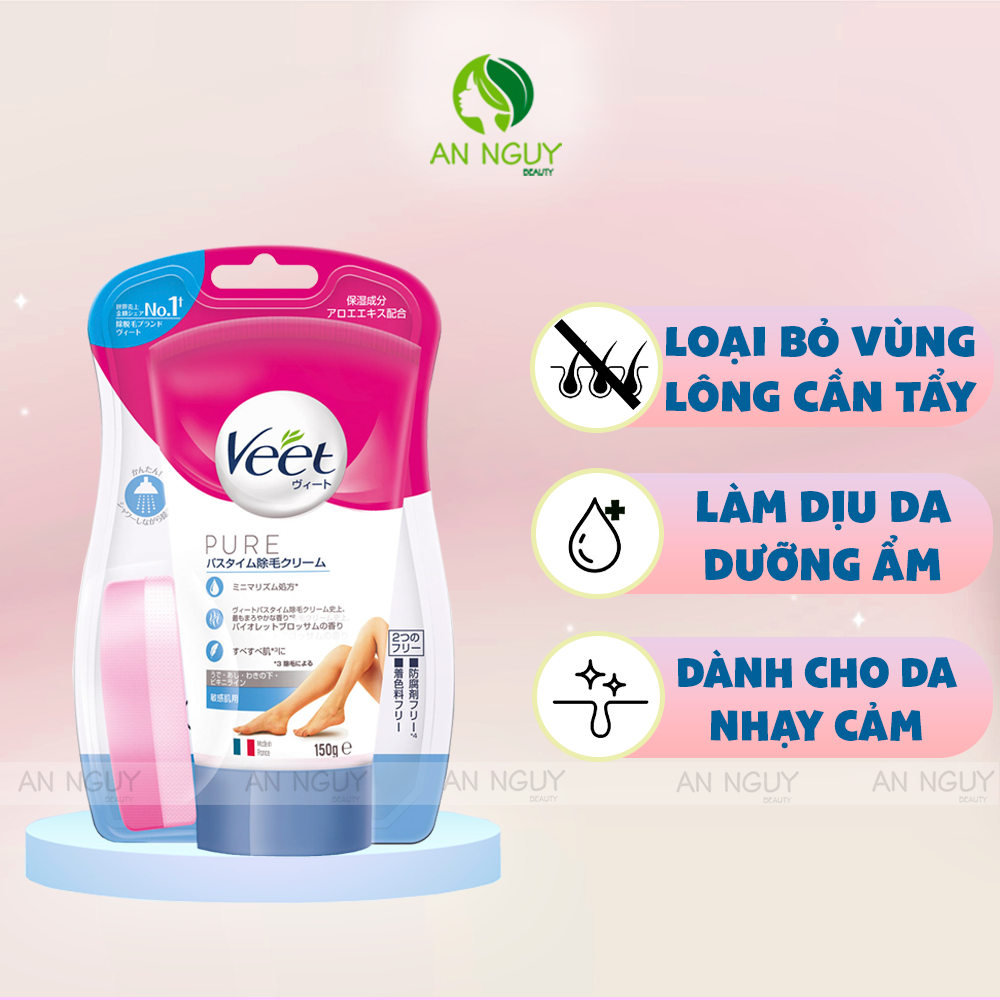 Kem Tẩy Lông Veet Pure 150g Nhật BảnKem tẩy lông Veet PURE dành cho da ...