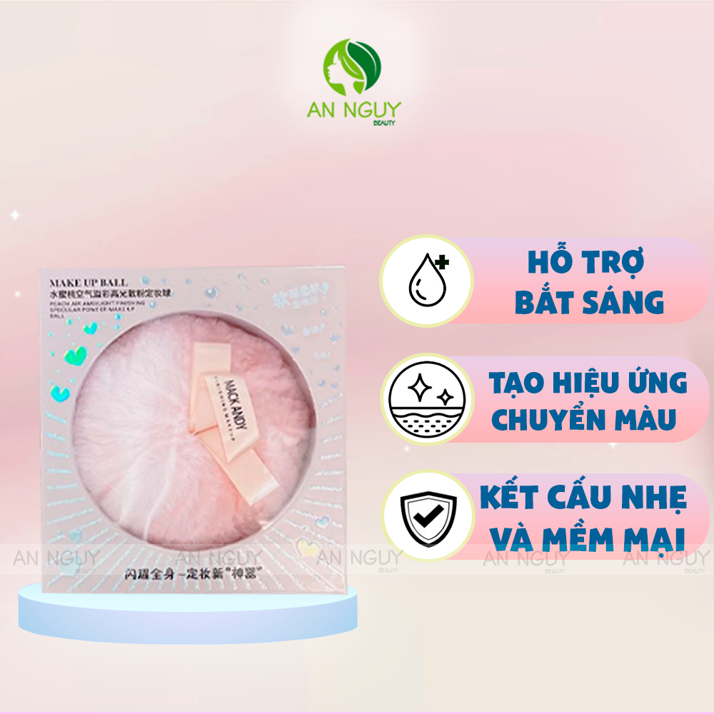 Bông Phấn Bắt Sáng Kim Tuyến MACK ANDY Powder Make Up BallBông Phấn Bắt ...