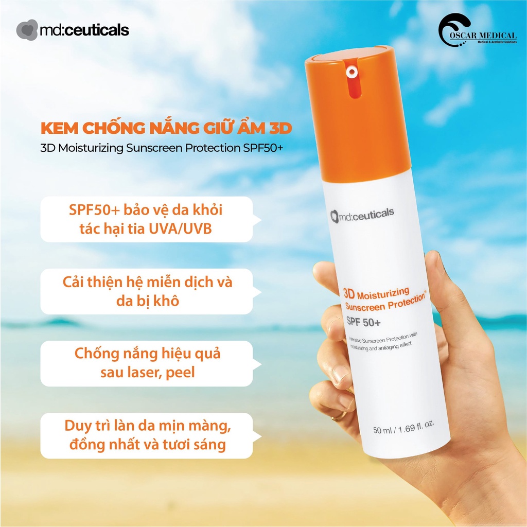 Kem Chống Nắng Md:ceuticals 3D Moisturizing Suncreen Protection SPF50+ Giữ Ẩm Cho Da 50mlKem ...