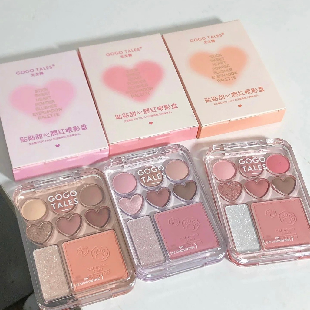 Bảng Phấn Mắt Và Má 8 Ô Gogo Tales Stick Sweet Heart Powder Blusher ...
