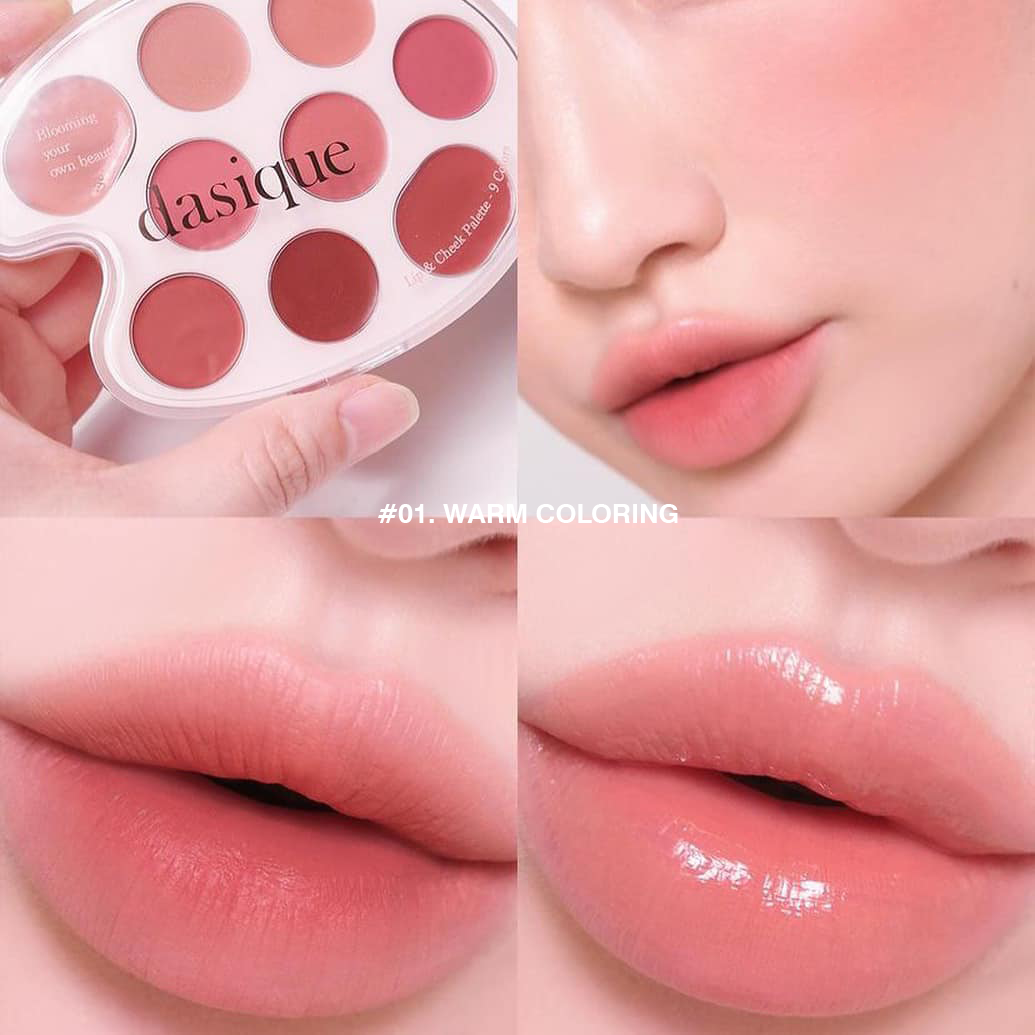 Bảng Son Và Má Hồng Kem 9 Ô Dasique Mood Painting Lip & Cheek 6gBảng Son + Má Hồng 9 Ô Dasique ...