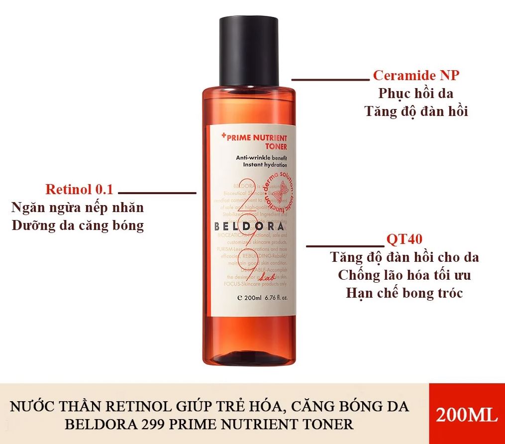 Nước Hoa Hồng Beldora 299 Prime Nutrient Toner Giúp Trẻ Hóa, Căng Bóng Da 200mlNước Hoa Hồng ...