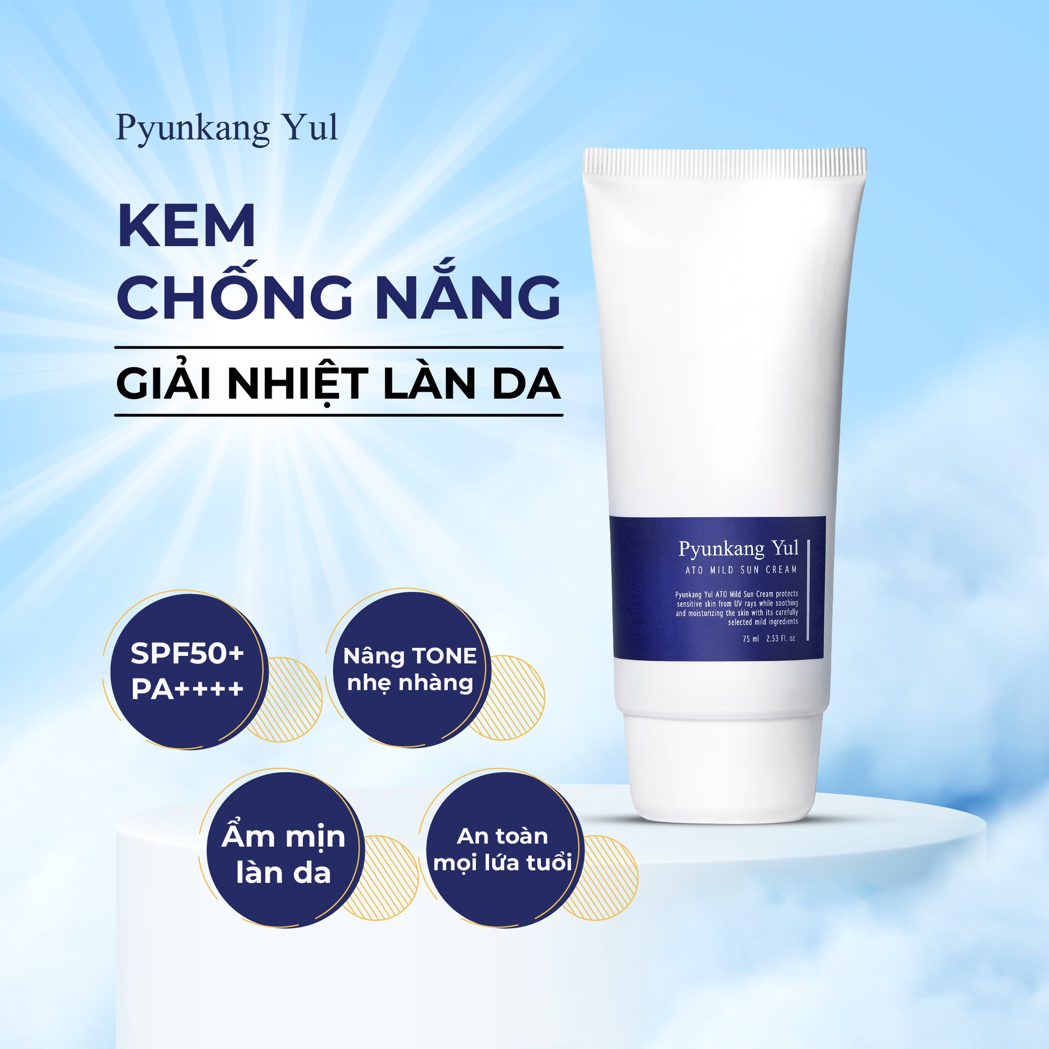 Kem Chống Nắng Pyunkang Yul ATO Mild Sun Cream SPF50+ PA++++ 75mlKem ...