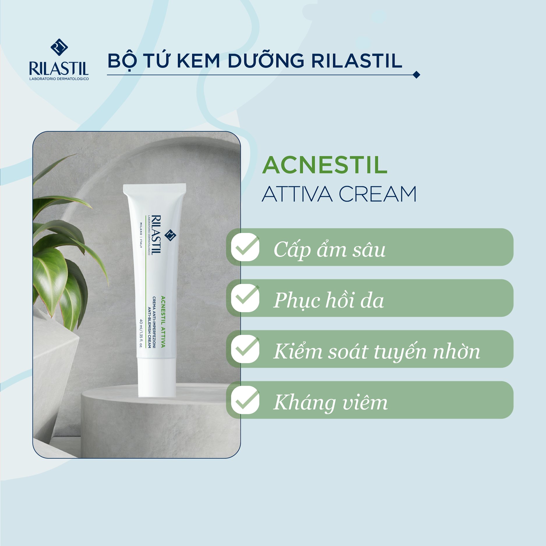 Kem Dưỡng Rilastil Acnestil Attiva Cream Kiềm Dầu Dành Cho Da Mụn ...