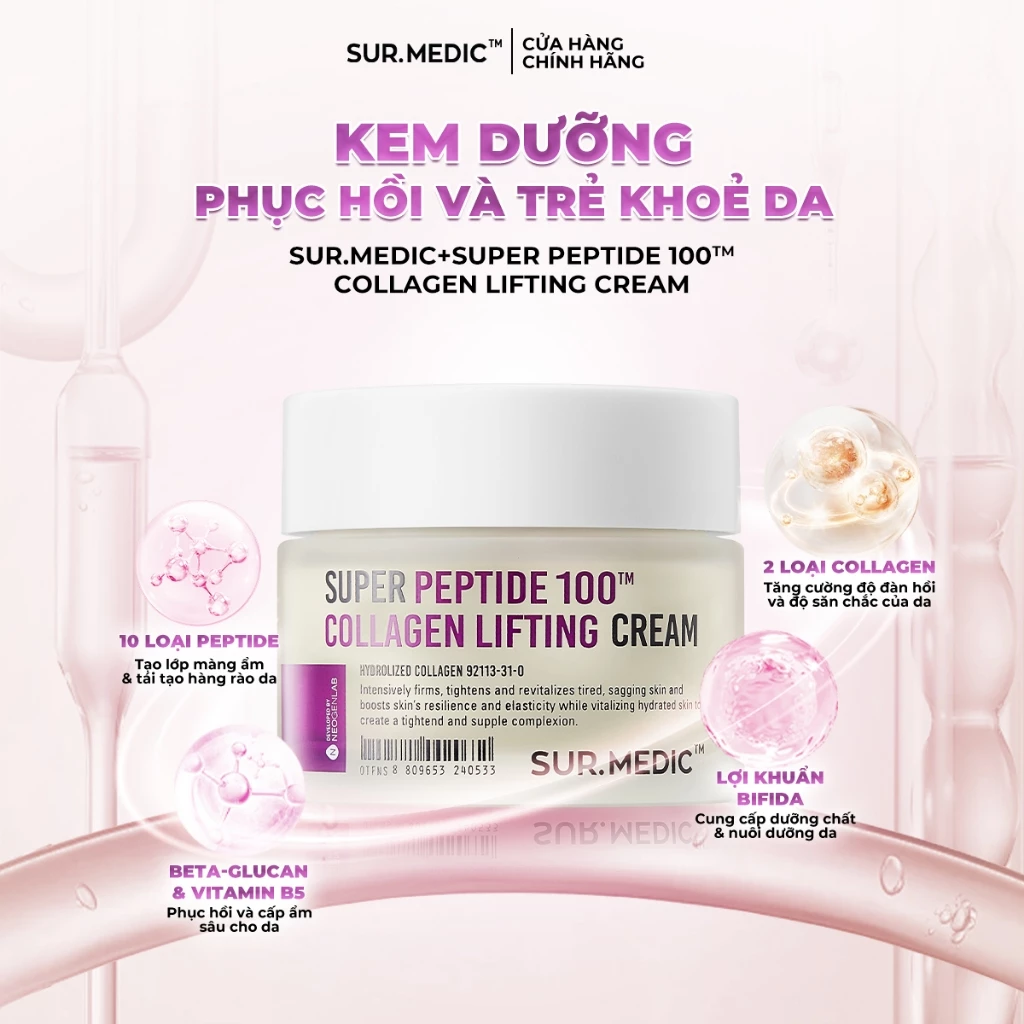 Kem Dưỡng Sur.Medic Super Peptide 100TM Collagen Lifting Cream Phục Hồi ...
