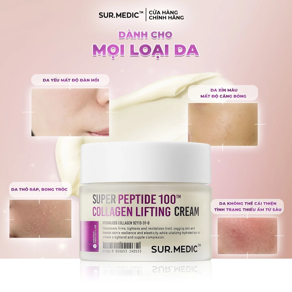 Kem Dưỡng Sur.Medic Super Peptide 100TM Collagen Lifting Cream Phục Hồi ...