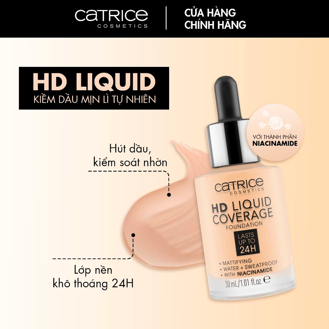 Kem Nền Catrice HD Liquid Coverage Foundation 30mlKem Nền Catrice HD ...