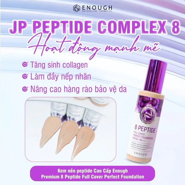 Kem Nền Enough Premium 8 Peptide Full Cover Perfect Foundation 100g # ...