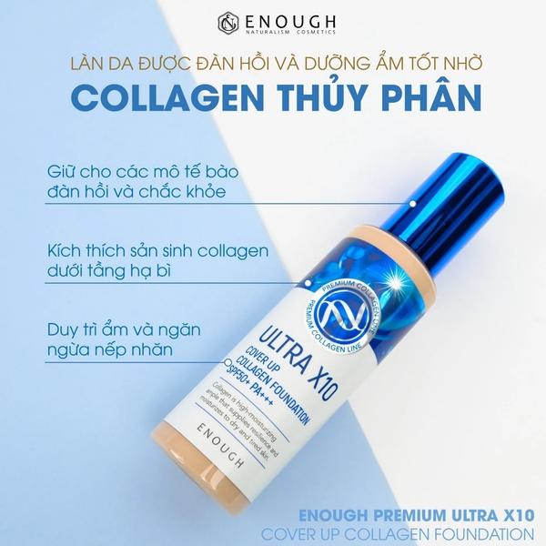 Kem Nền Enough Premium Ultra X10 Cover Up Collagen Foundation 100gKem ...