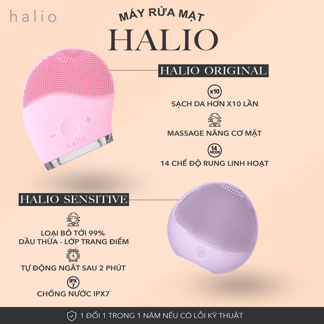 Máy Rửa Mặt Và Massage HALIO Facial Cleansing & Massaging DeviceMáy Rửa ...