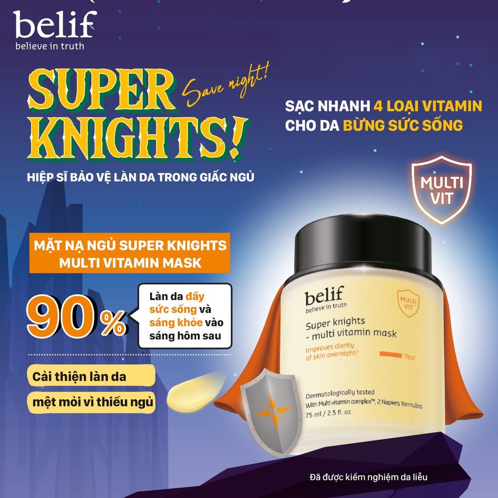 Mặt Nạ Ngủ Belif Super Knights - Multi Vitamin Mask Dưỡng Sáng DaMặt Nạ Ngủ Belif Super Knights ...