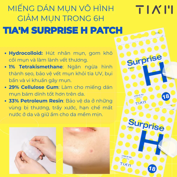 Miếng Dán Mụn Tia'm Surprise H Patch 18 MiếngMiếng Dán Mụn Tia'm Surprise H Patch 18 Miếng ...