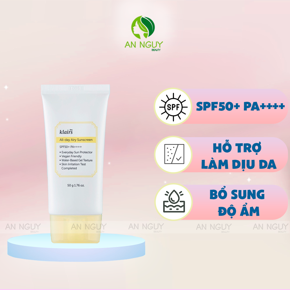 Kem Chống Nắng Klairs All-day Airy Sunscreen SPF50+ PA++++ Ẩm Mượt, Dịu ...