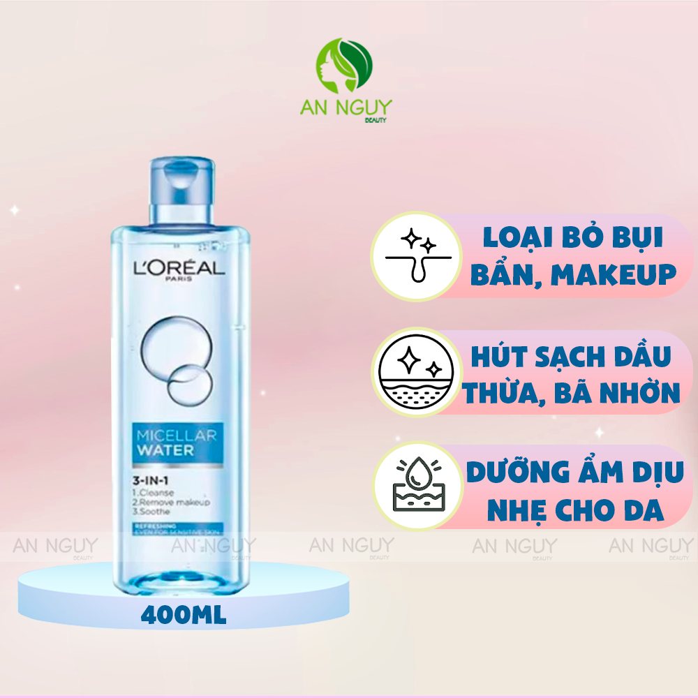 Nước Tẩy Trang L’Oreal Micellar Water 3-in-1 Refreshing Tươi Mát Da Dành Cho Da Dầu, Hỗn Hợp ...