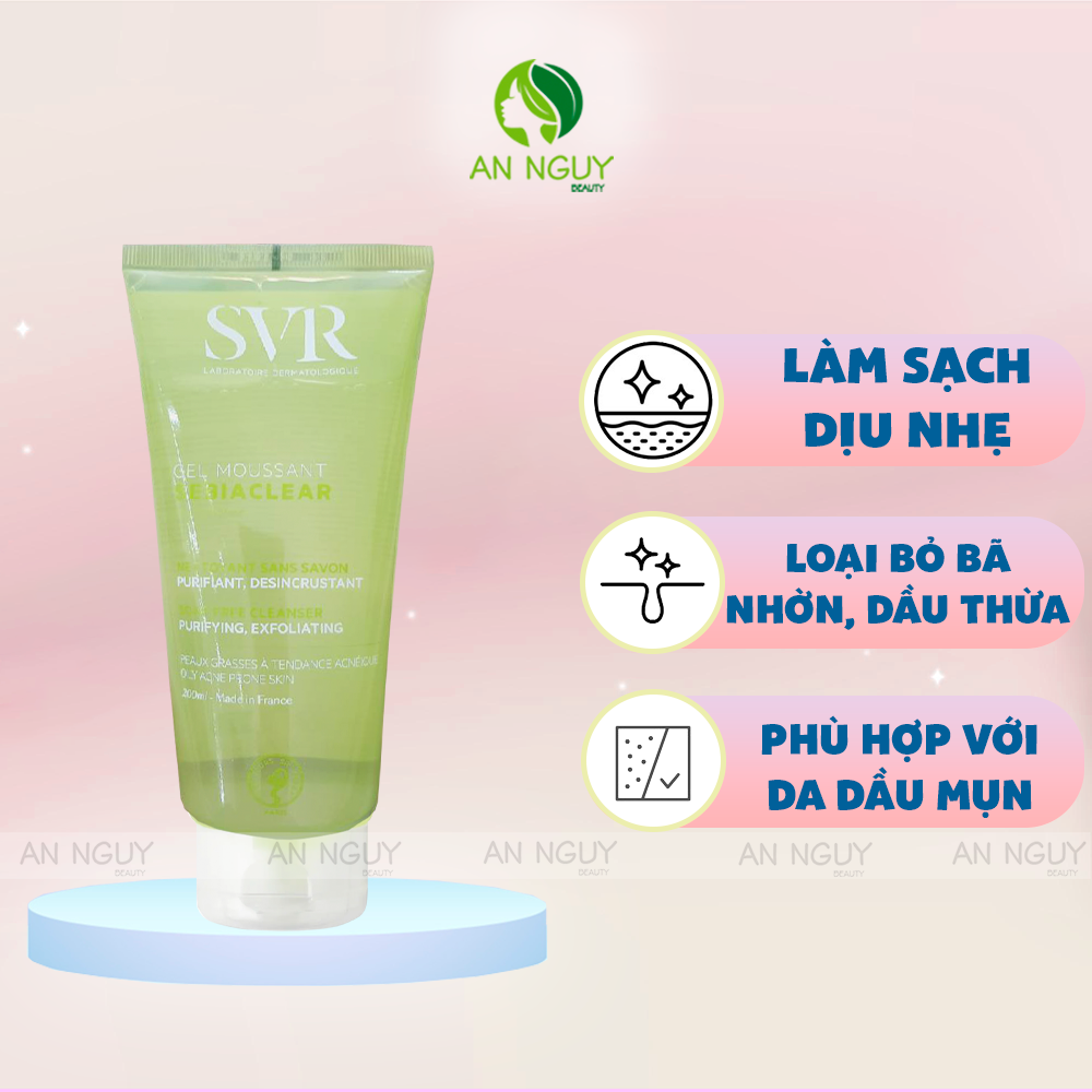 Gel Rửa Mặt SVR Sebiaclear Gel Moussant Không Chứa Xà Phòng Dành Cho Da DầuGel Rửa Mặt SVR ...