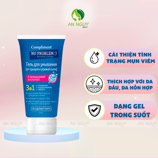 Gel Rửa Mặt Compliment No Problem Dạng Gel 200mlSữa Rửa Mặt Compliment ...