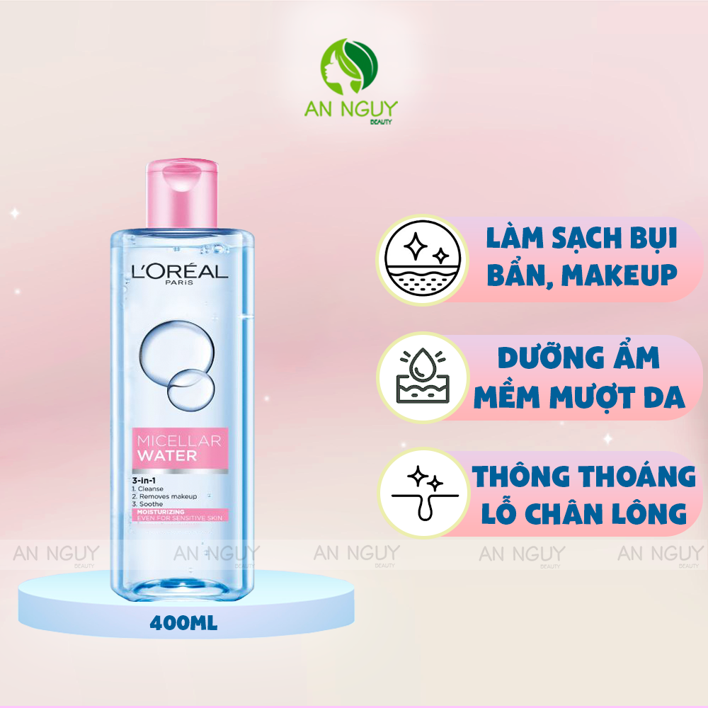 Nước Tẩy Trang L’Oreal Micellar Water 3-in-1 Moisturizing Mềm Mịn Da Dành Cho Da Thường, Khô ...