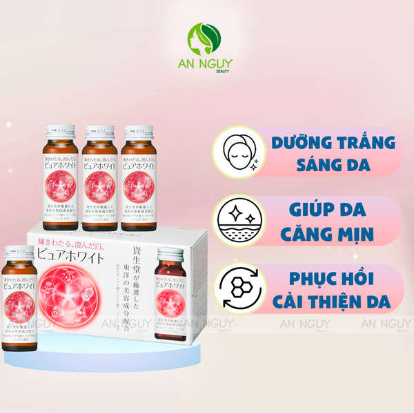 Nước Uống Trắng Da Shiseido Pure White (Hộp 10 ống)Nước uống trắng da ...