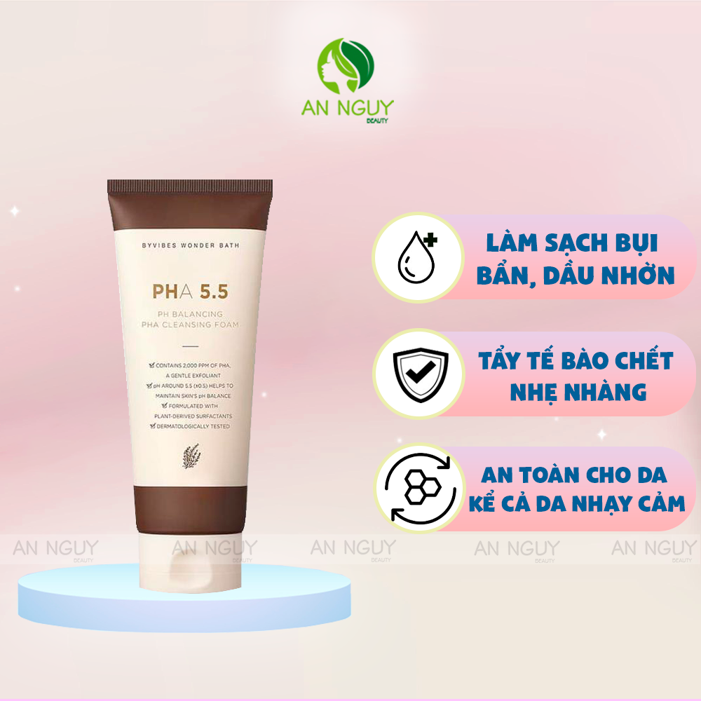 Sữa Rửa Mặt Byvibes Wonder Bath PHA 5.5 Balancing PHA Cleansing Foam 150mlSữa Rửa Mặt PHA 5.5 ...