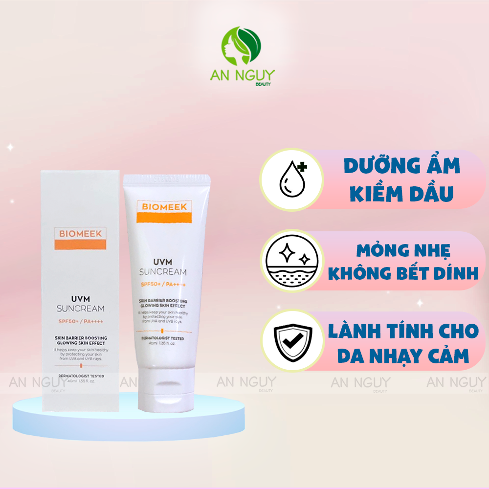 Kem Chống Nắng Biomeek UVM Suncream SPF50+ PA++++ Dành Cho Da Nhạy Cảm 40mlKem Chống Nắng ...