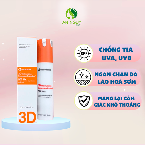 Kem Chống Nắng Md:ceuticals 3D Moisturizing Suncreen Protection SPF50+ Giữ Ẩm Cho Da 50mlKem ...