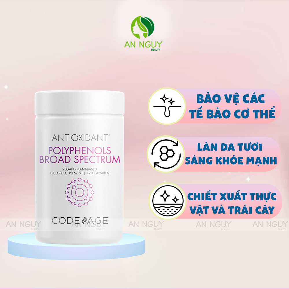 Viên Uống Chống Nắng CodeAge Polyphenols Broad Spectrum Bảo Vệ Da 120 ...