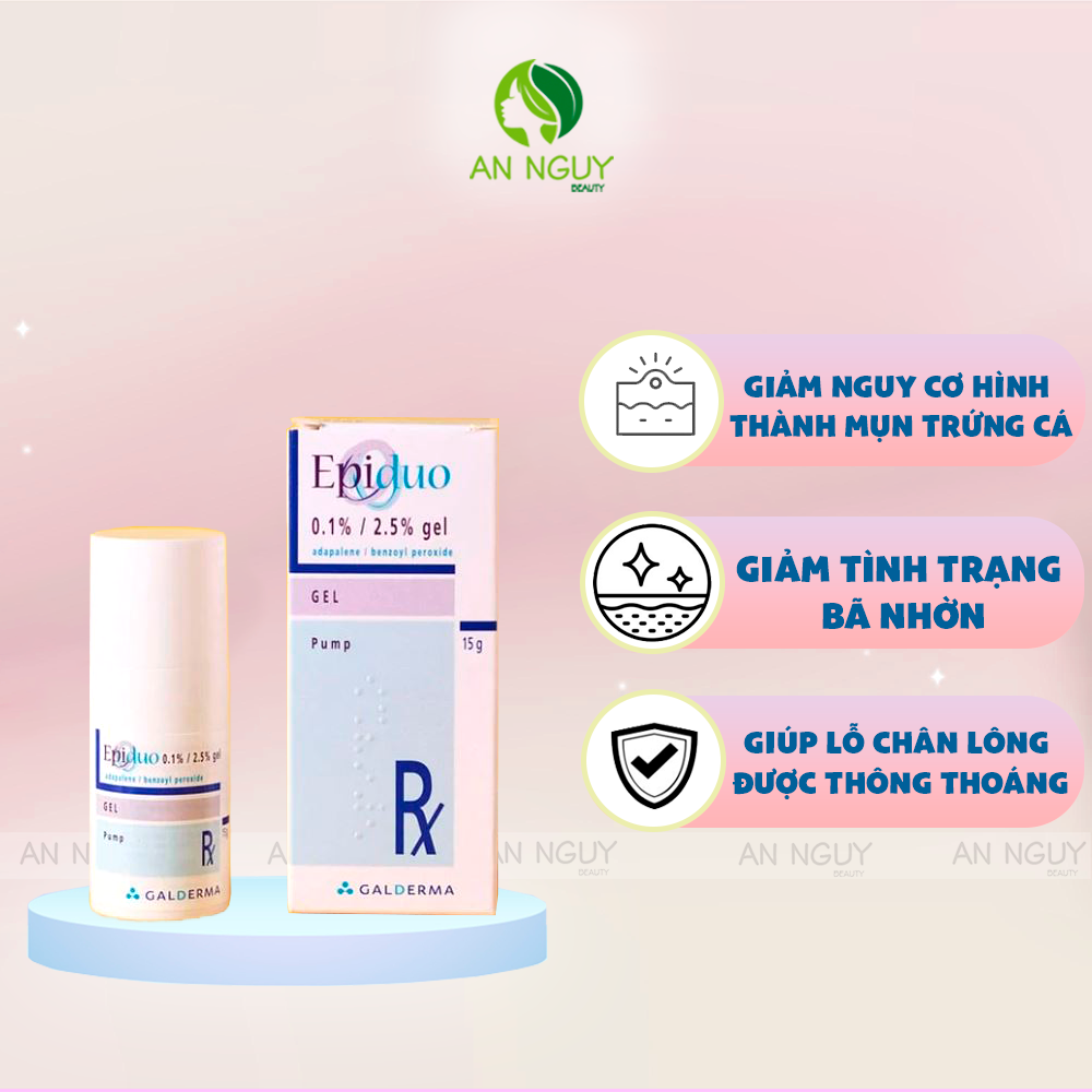 Gel Trị Mụn Epiduo 0 1 Adapalene 2 5 Benzoyl Peroxide Giảm Mụn Viêm