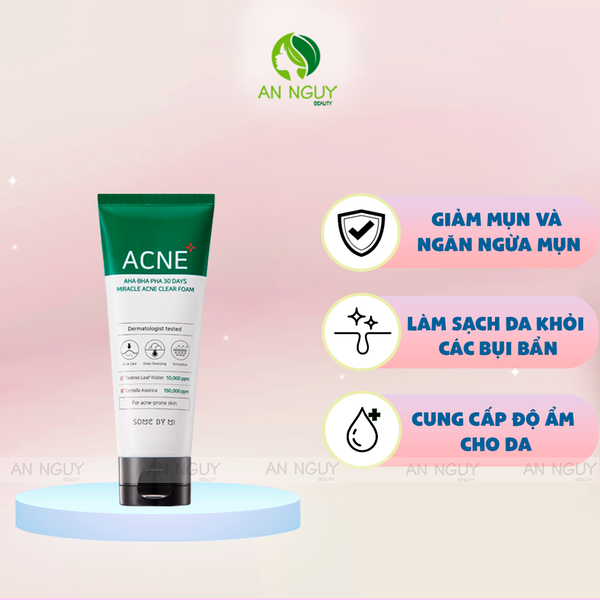 Sữa Rửa Mặt Some By Mi ACNE AHA-BHA-PHA 30 Days Miracle Clear FoamSữa ...