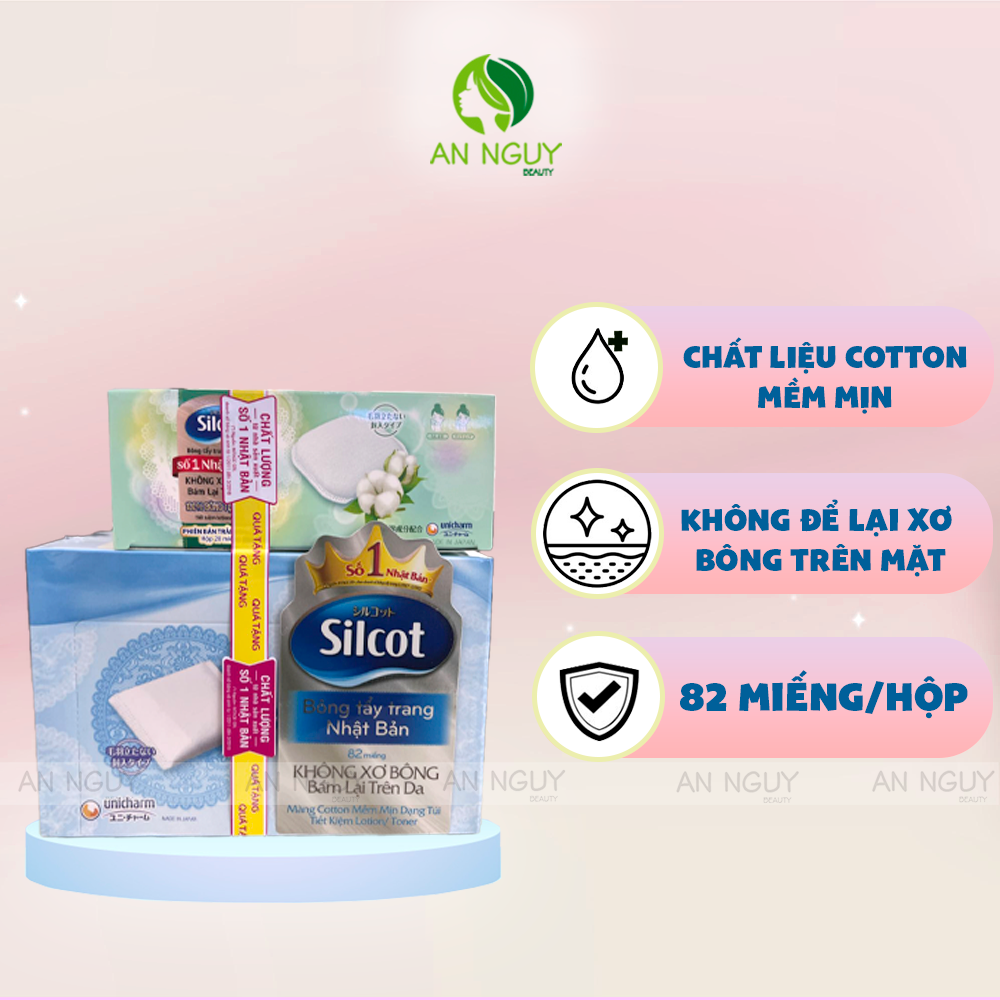 [MUA 2 TẶNG 1] Bông Tẩy Trang Silcot Cotton Pads Xanh Dương (82 Miếng x ...