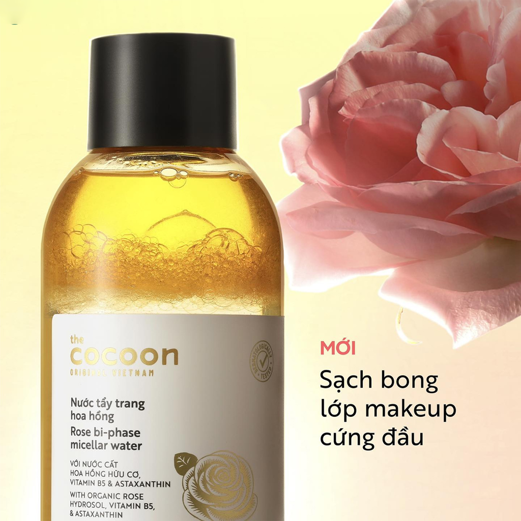 Nước Dầu Tẩy Trang 2 Lớp Cocoon Rose Micellar Water Từ Hoa Hồng Làm Sạch & Cấp ẨmNước Dầu Tẩy ...