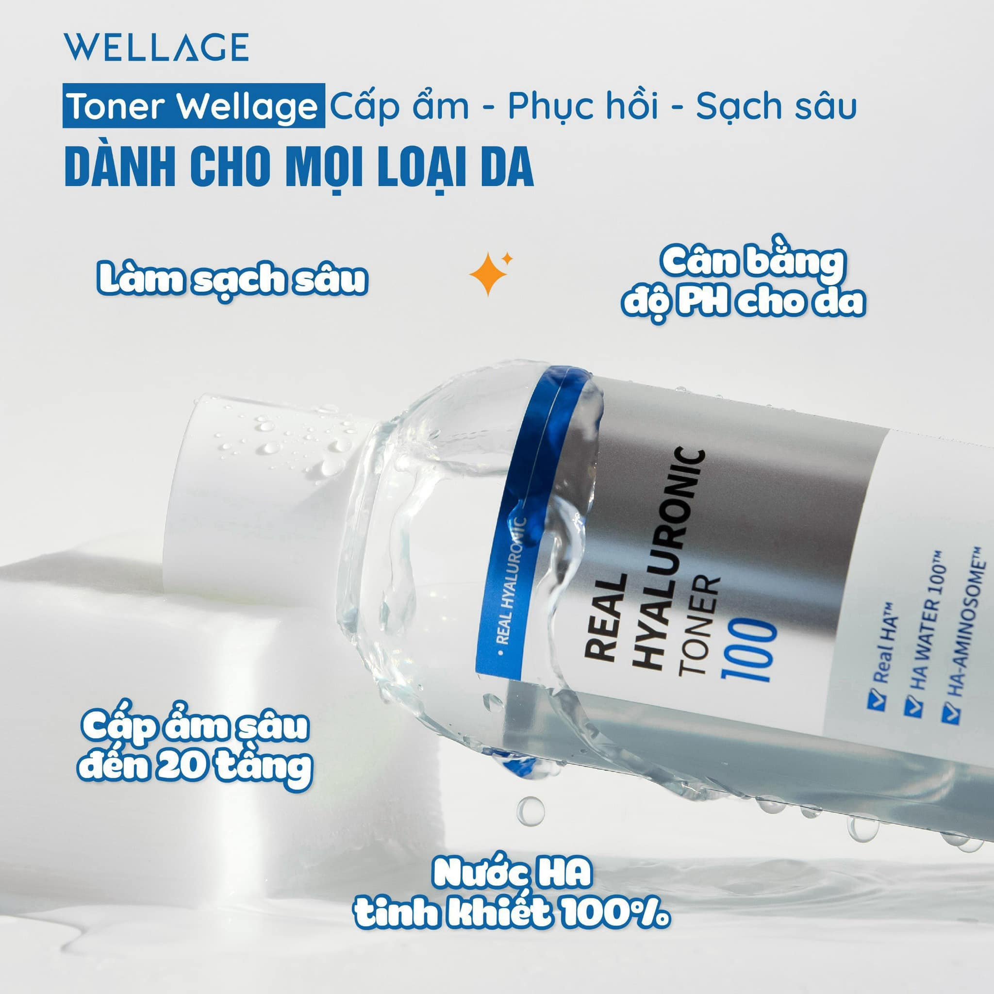 Nước Hoa Hồng Wellage Real Hyaluronic 100 Toner Cấp Ẩm Chuyên Sâu ...