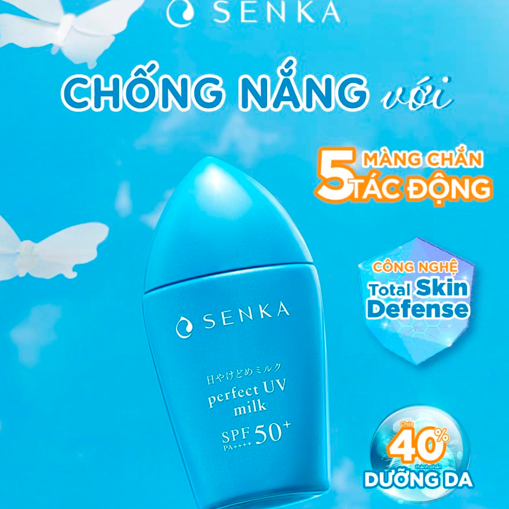 Sữa Chống Nắng SENKA Perfect UV Milk SPF50+ PA++++ Dưỡng Ẩm Kiềm Dầu ...