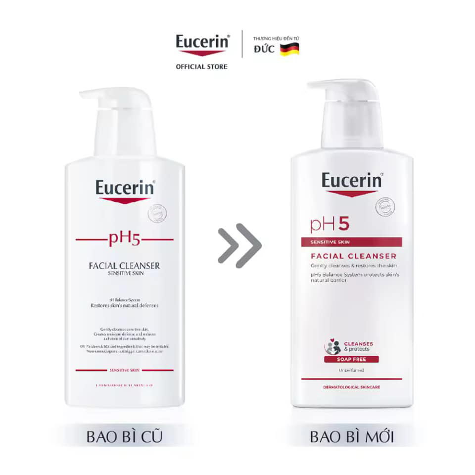 Sữa Rửa Mặt Eucerin PH5 Facial Cleanser Dành Cho Da Nhạy Cảm 400mlSữa ...
