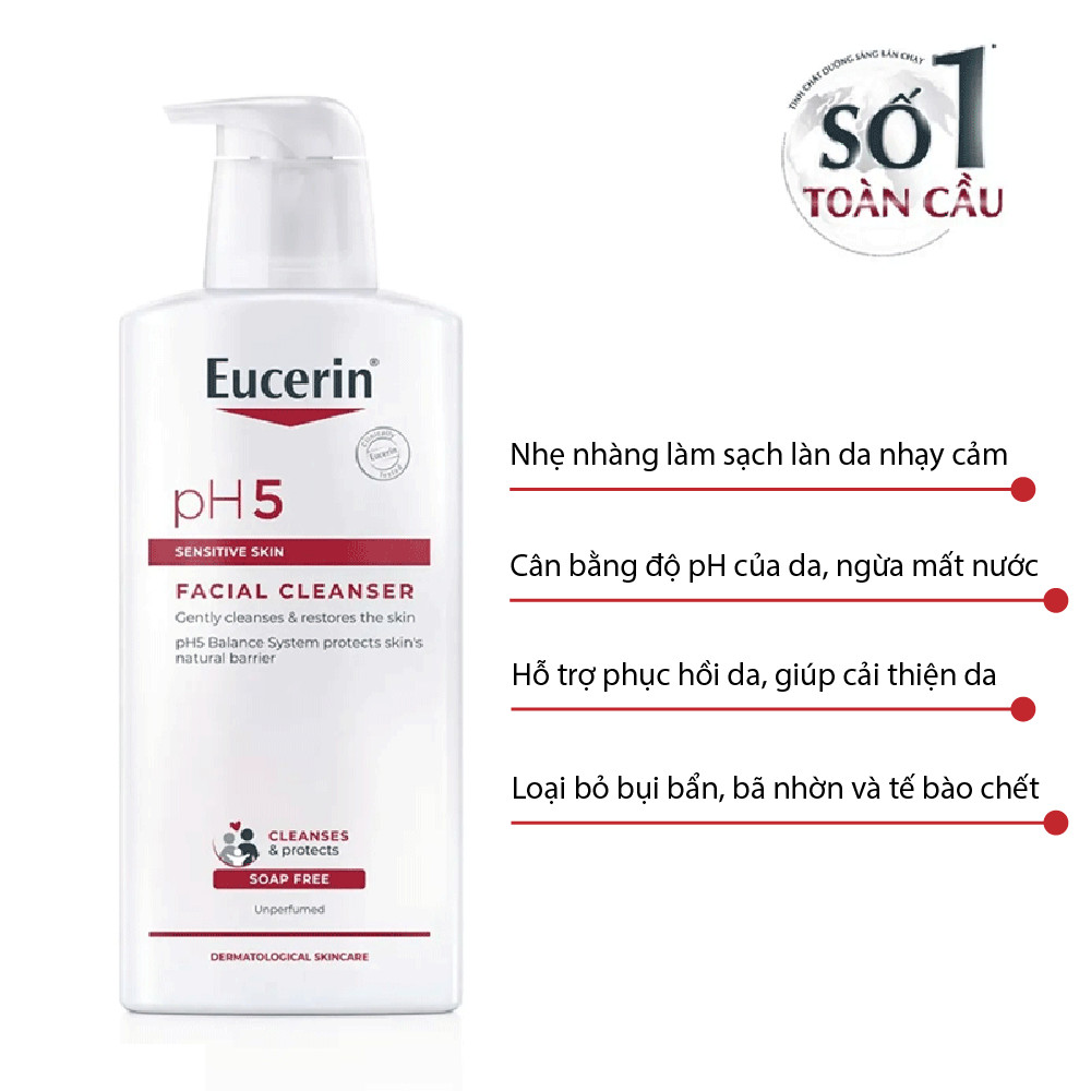 Sữa Rửa Mặt Eucerin PH5 Facial Cleanser Dành Cho Da Nhạy Cảm 400mlSữa ...