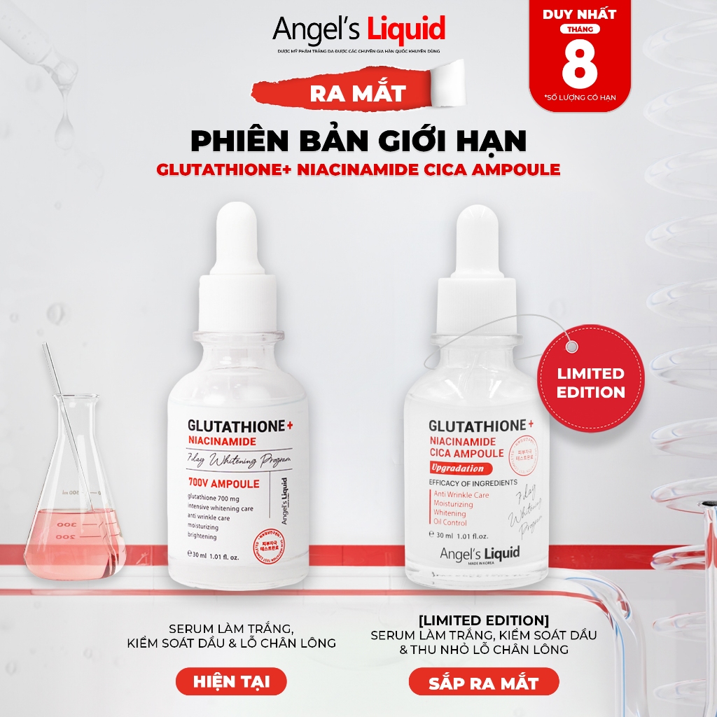 Tinh Chất Angel’s Liquid Glutathione + Niacinamide Cica Ampoule (Upgradation) 30mlTinh Chất ...