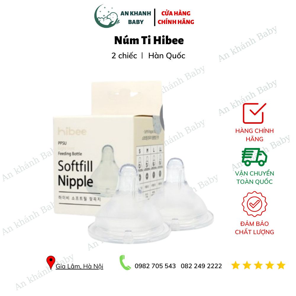 Hộp 2 núm ti Hibee – AN KHÁNH BABY