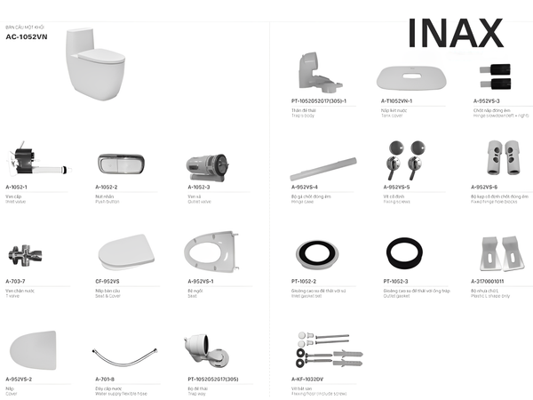 BÀN CẦU 1 KHỐI INAX AC-1052VN – Đức Việt Ceramic