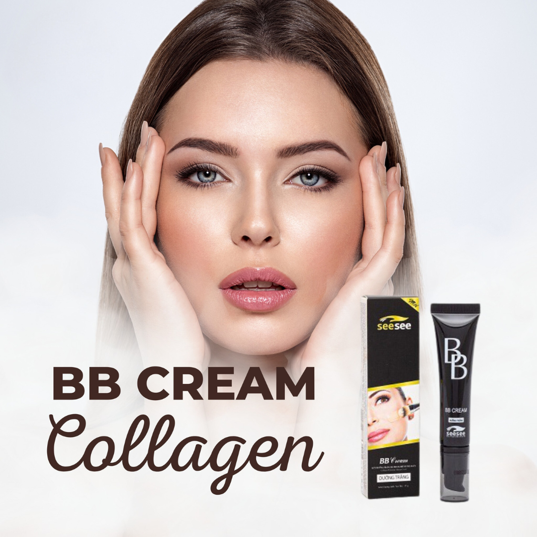 SEESEE Kem Dưỡng Trắng Da Trang Điểm Collagen 15 g – Mỹ Phẩm Hoa Sen