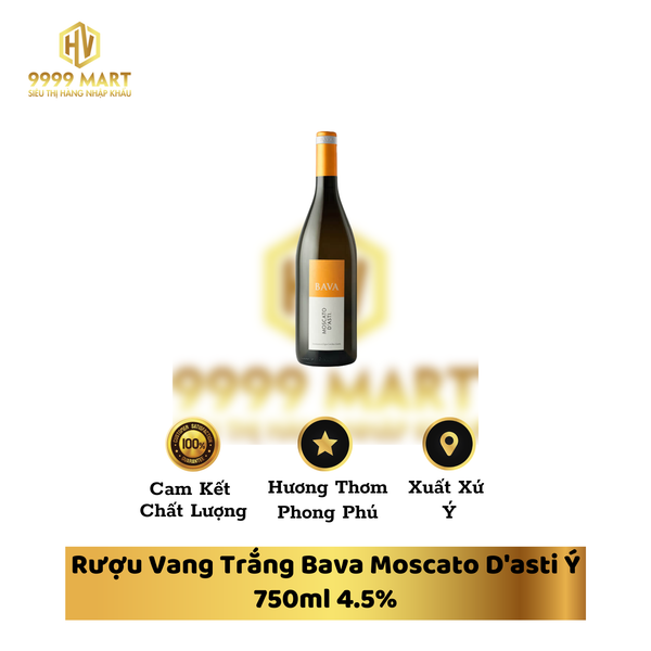 Rượu Vang Trắng Bava Moscato D'asti Ý 750ml 4.5% – Siêu Thị Hàng Nhập ...