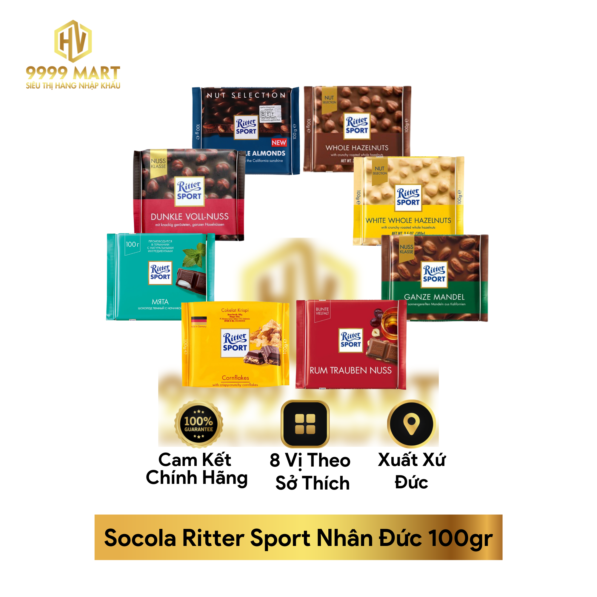 Socola Ritter Sport Có Nhân Đức 100gr – Siêu Thị Hàng Nhập Khẩu 9999
