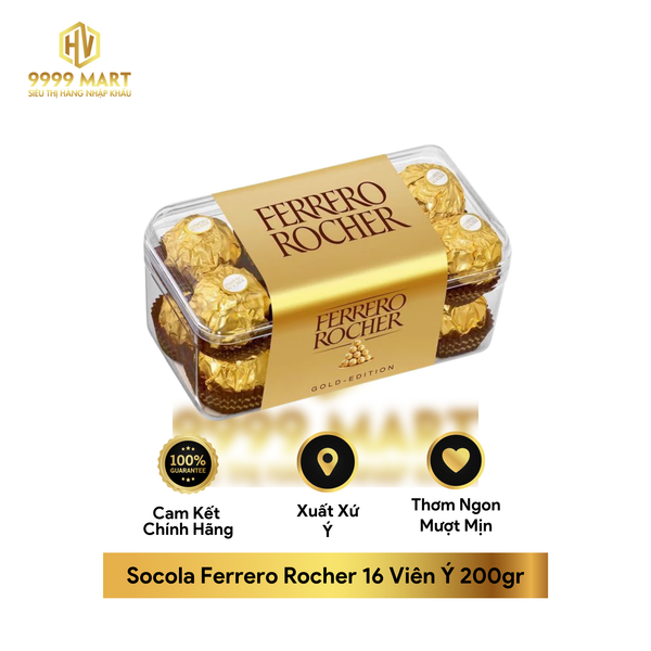 Socola Ferrero Rocher 16 Viên Ý 200gr – Siêu Thị Hàng Nhập Khẩu 9999