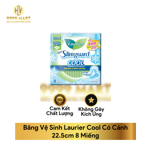 Băng Vệ Sinh Laurier Cool Có Cánh 22.5cm 8M – Siêu Thị Hàng Nhập Khẩu 9999