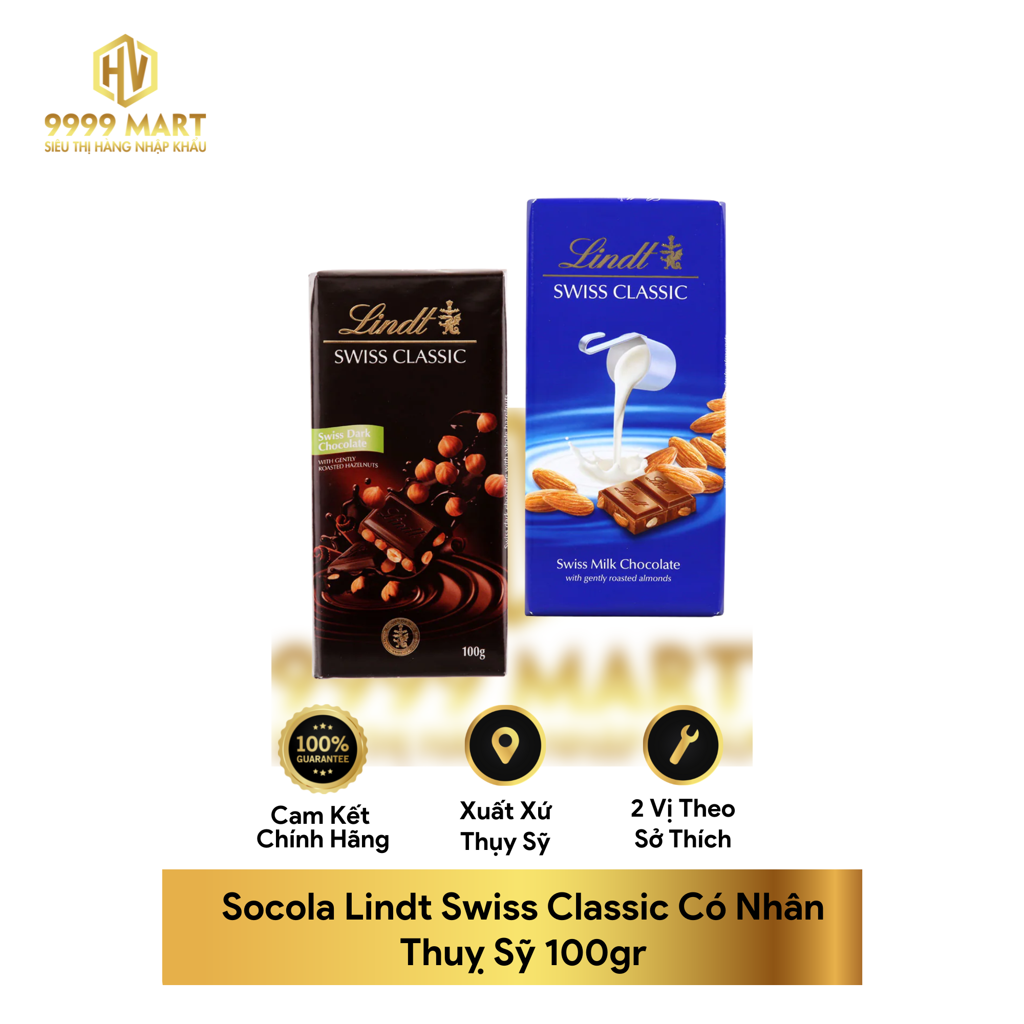 Socola Lindt Swiss Classic Có Nhân Thuỵ Sỹ 100gr – Siêu Thị Hàng Nhập ...